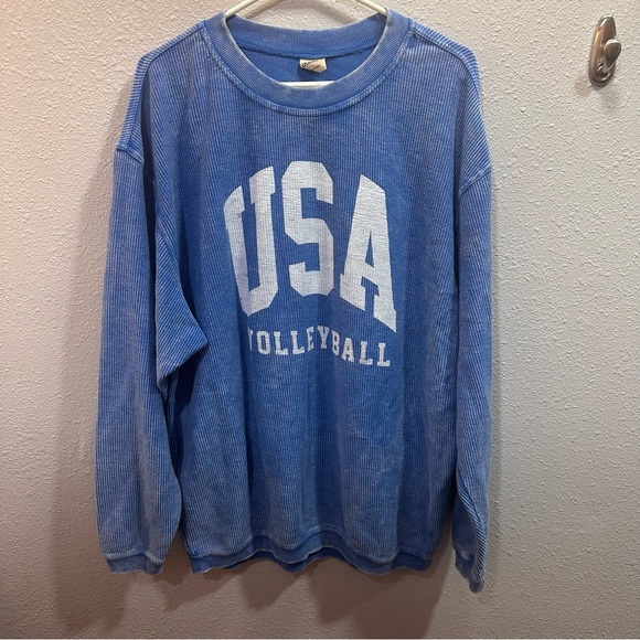 Chicka-D | Tops | Chicka D Usa Volleyball Corded Blue Long Sleeve Large ...